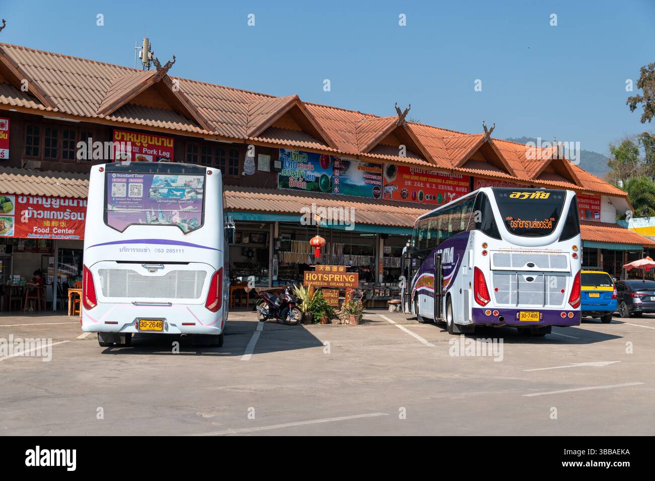 Thaweesin Chiang Rai hot springs, a popular tourist pit stop is located ...