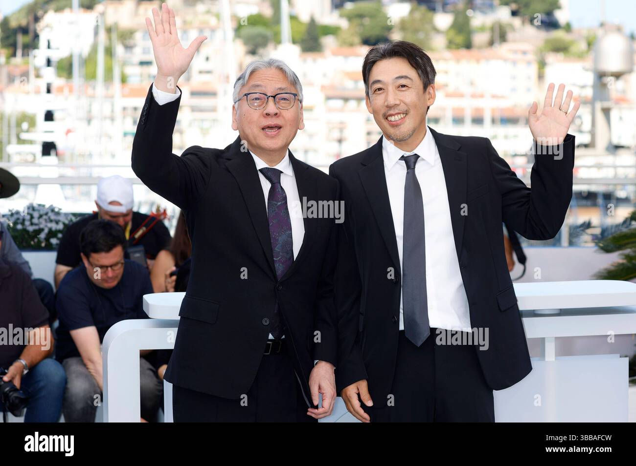 Kazuo Ishiguro und Kei Ishikawa beim Photocall zum Kinofilm A Pale View Of Hills / TÃ i yamanami ...