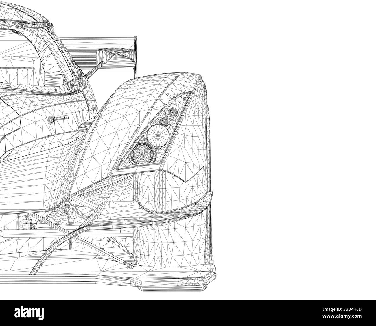 A car is shown in a drawing with a white background. The car is a ...