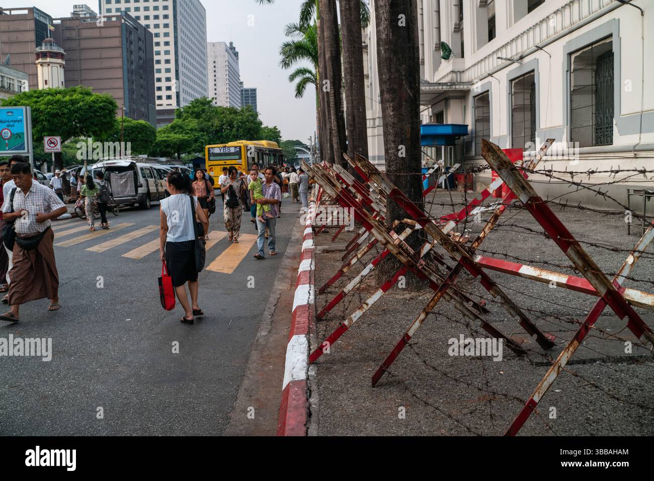 Yangon, Myanmar - 6 April, 2025: The Yangon City Hall, an iconic colonial-era building ...