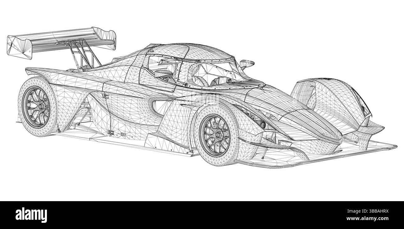A car drawing with a lot of detail and a sense of speed. The car is a ...