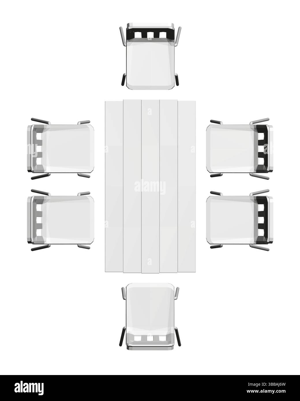 Circle table chairs top view Stock Vector Images - Alamy