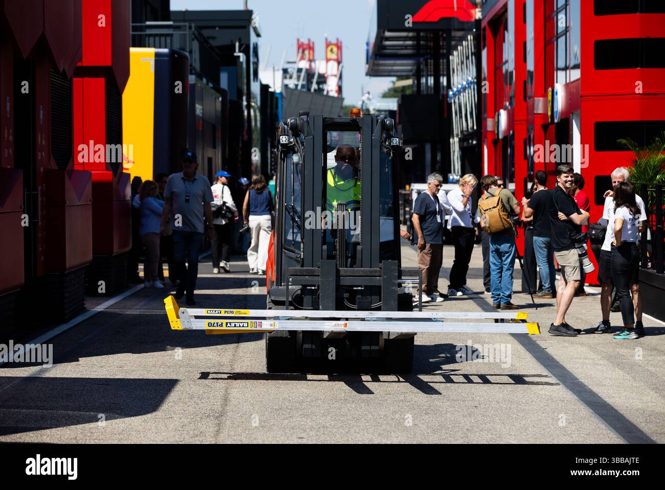Imola, Italie. 15th May, 2025. Paddock illustration during the Formula ...