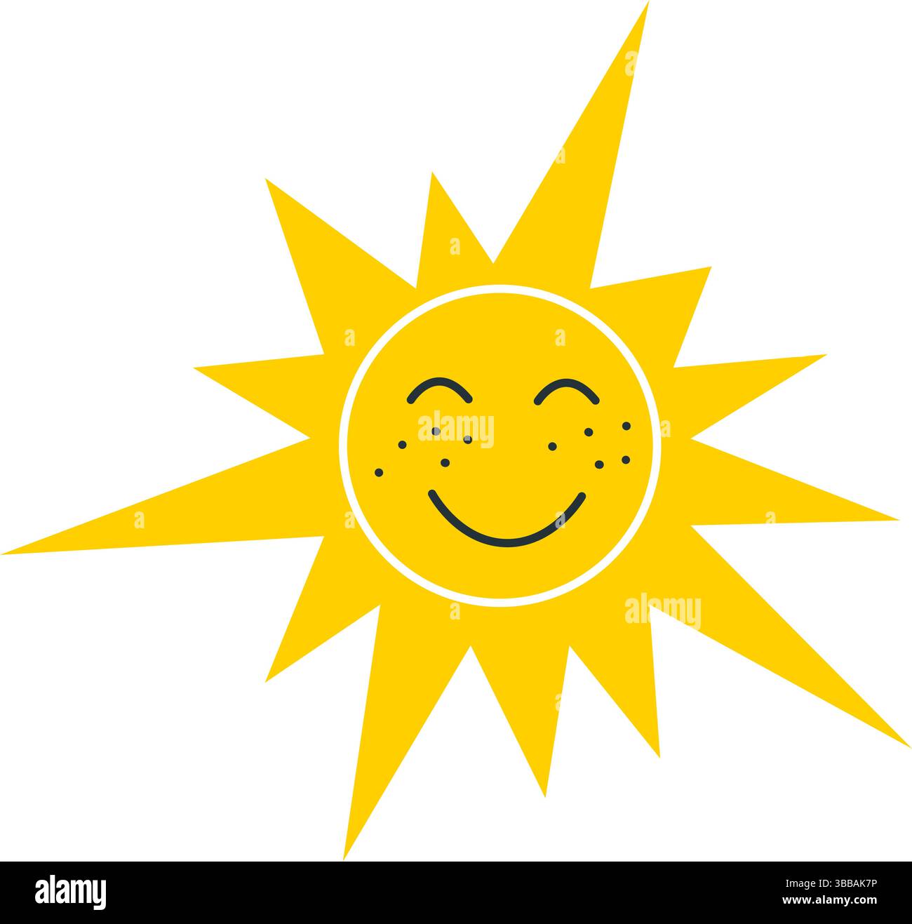 Bright positive summer sun. Kid illustration sun character smiling ...