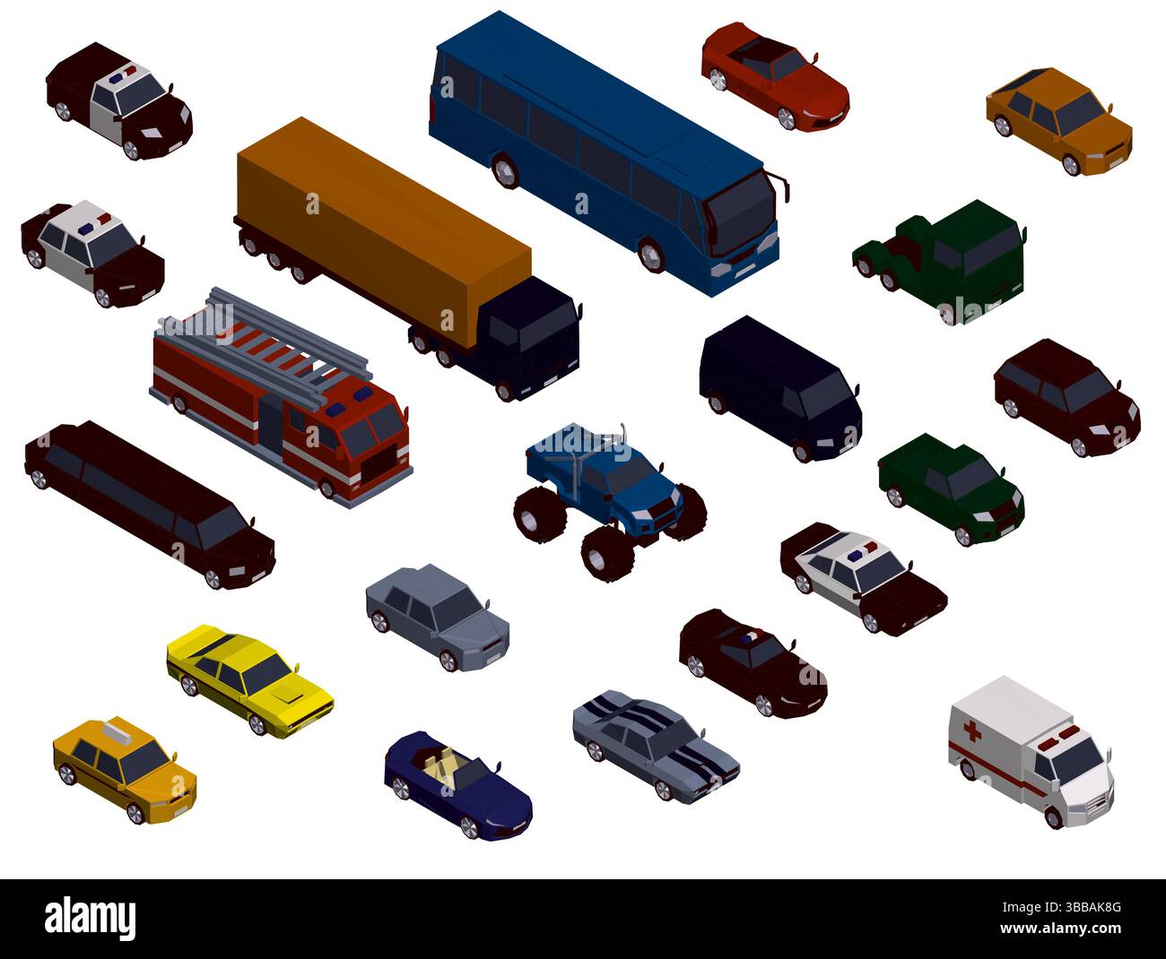 Collection of cars and trucks, with some of the vehicles being fire ...