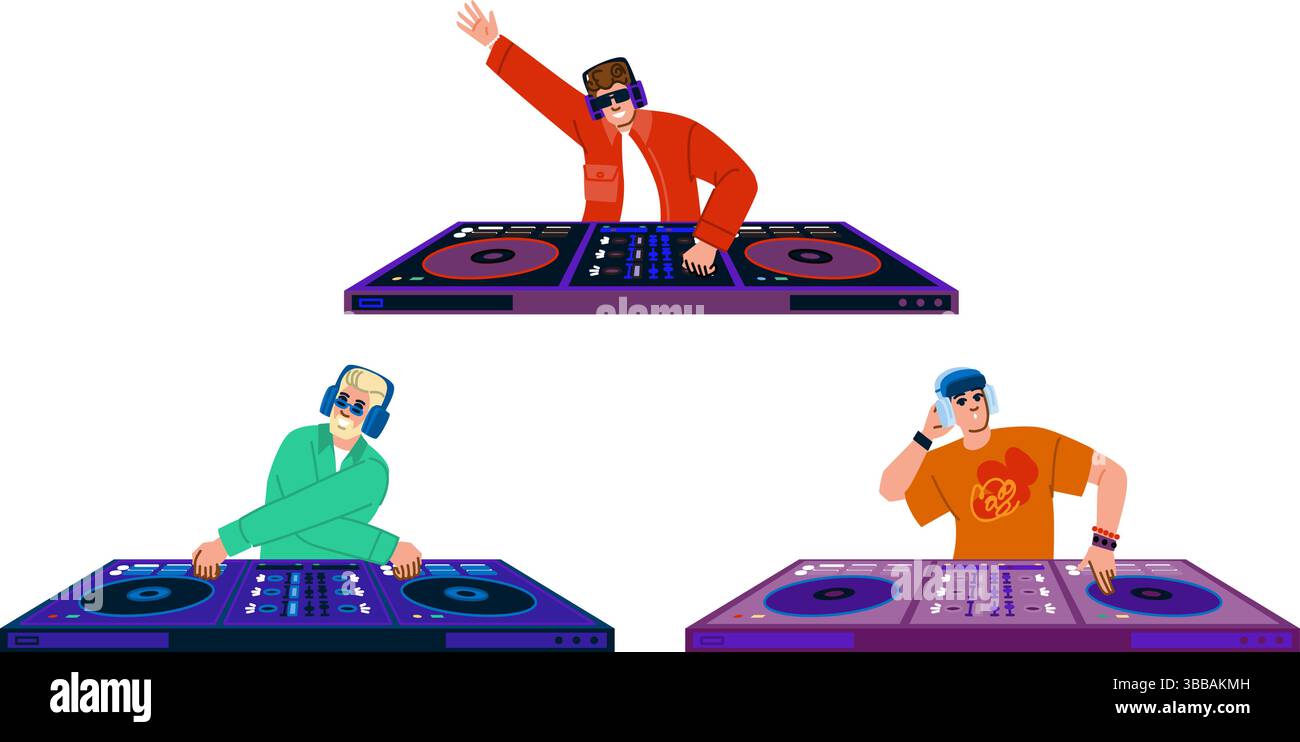 music dj man character turntable vector Stock Vector Image & Art - Alamy