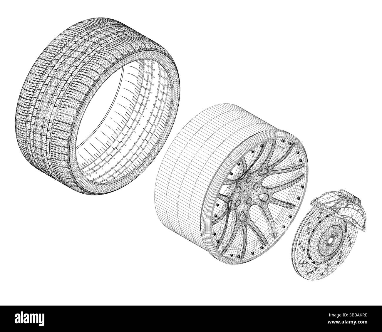 A tire is shown in a close up with the rim and hub. The tire is shown ...