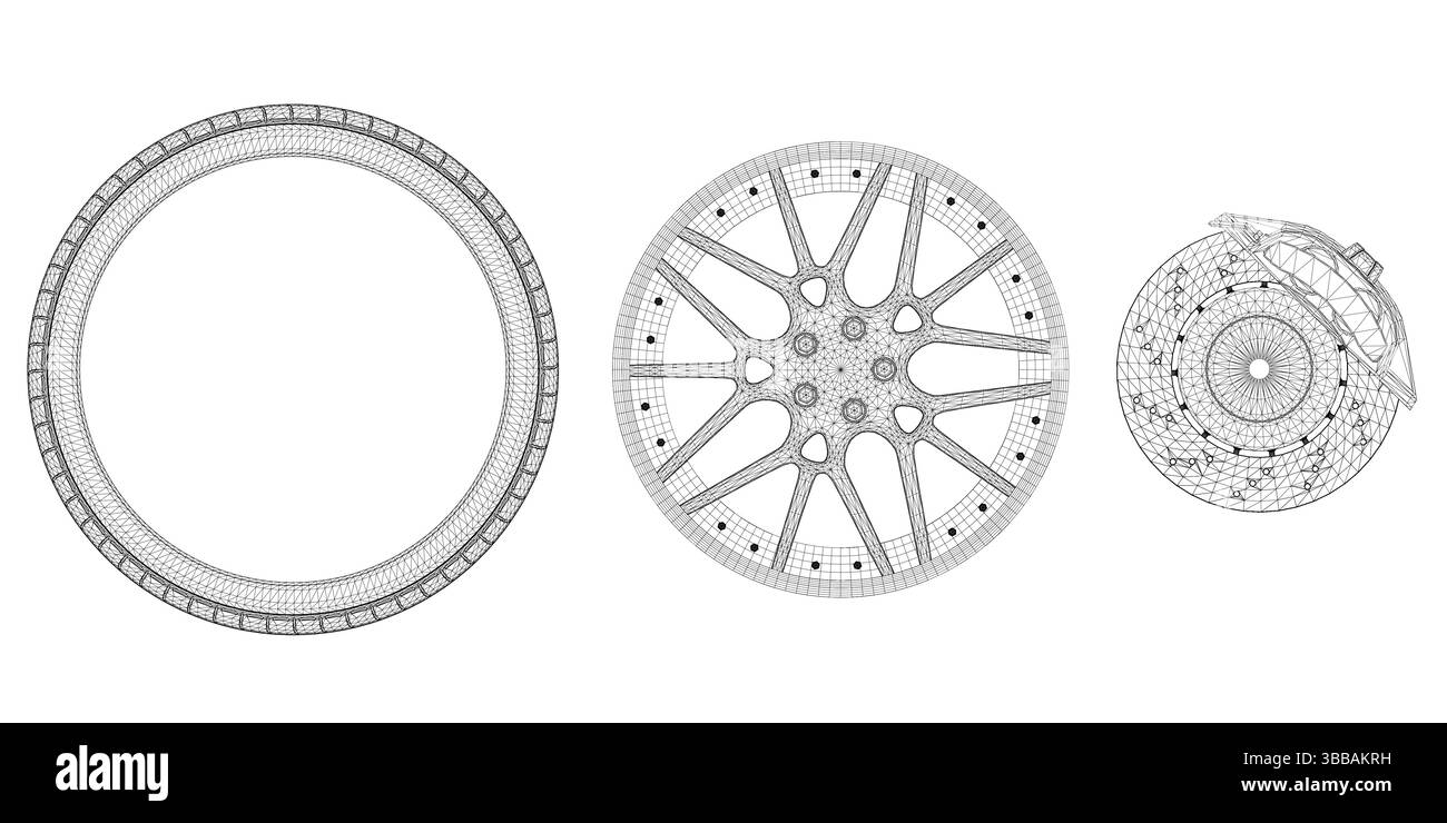 A tire is shown in a close up with the rim and hub. The tire is shown ...