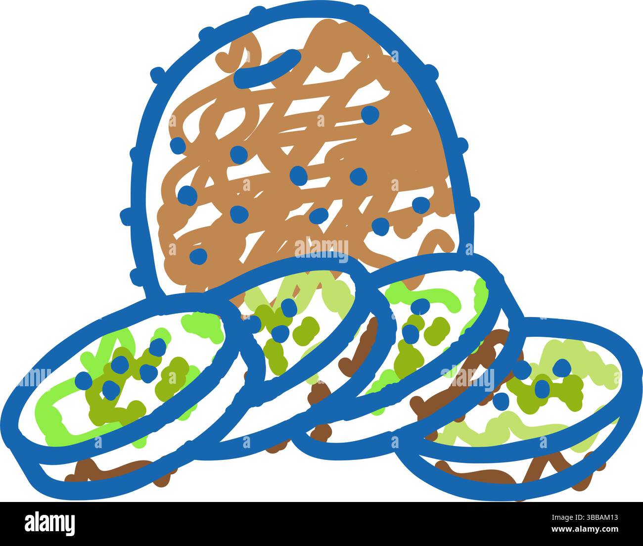 kiwi ripe icon doodle illustration Stock Vector Image & Art - Alamy