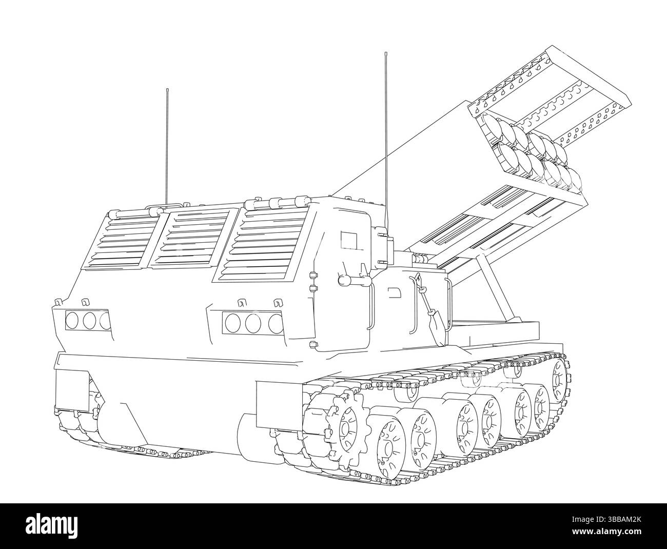 A black and white drawing of a tank with a large hatch on the side. The ...