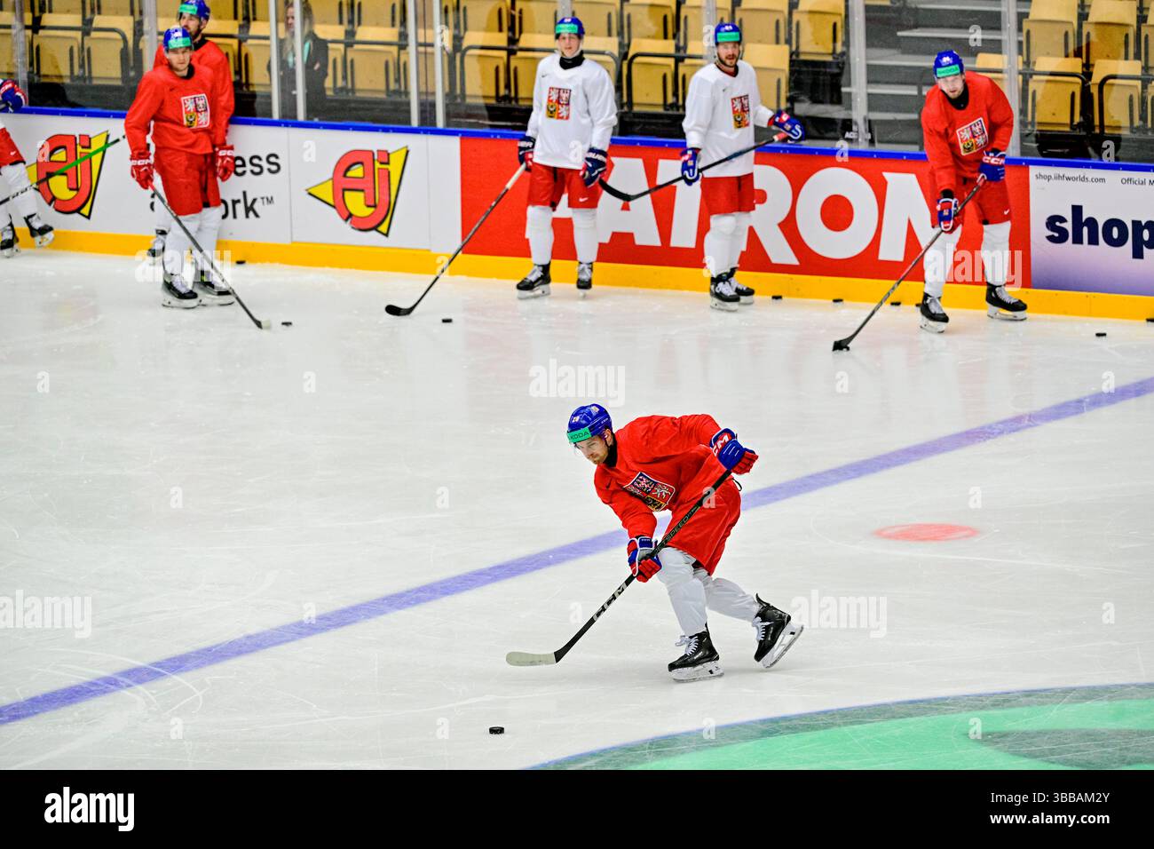 Herning, Denmark. 15th May, 2025. Defenceman Daniel Gazda of Czech ...