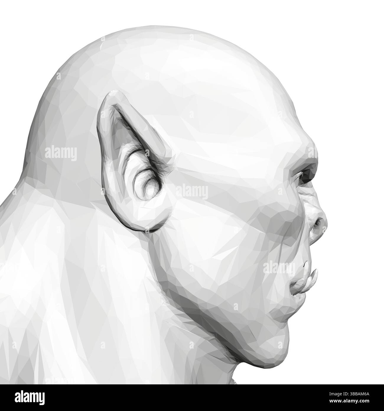 A white Orc face with a mouth full of teeth and a menacing look. The ...