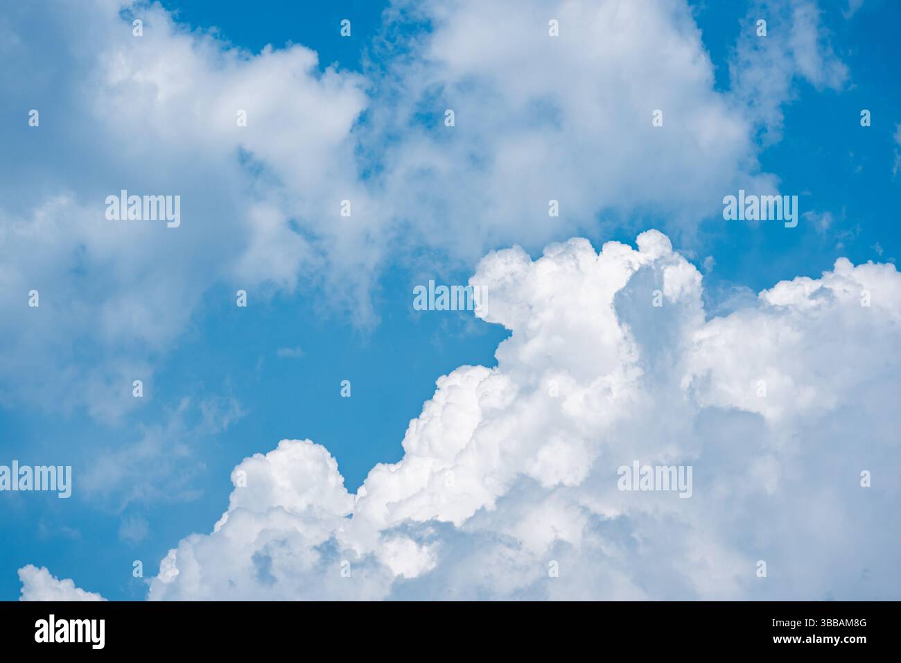 Beautiful bright blue sky fluffy white clouds hi-res stock photography ...