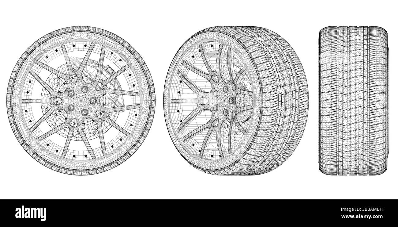 The image is a close up of a tire with a black rim and a white center ...