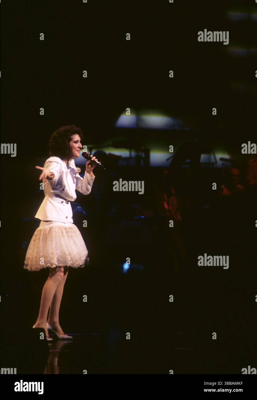 Celine Dion Canadien singer at stage during Eurovision song Contest in ...