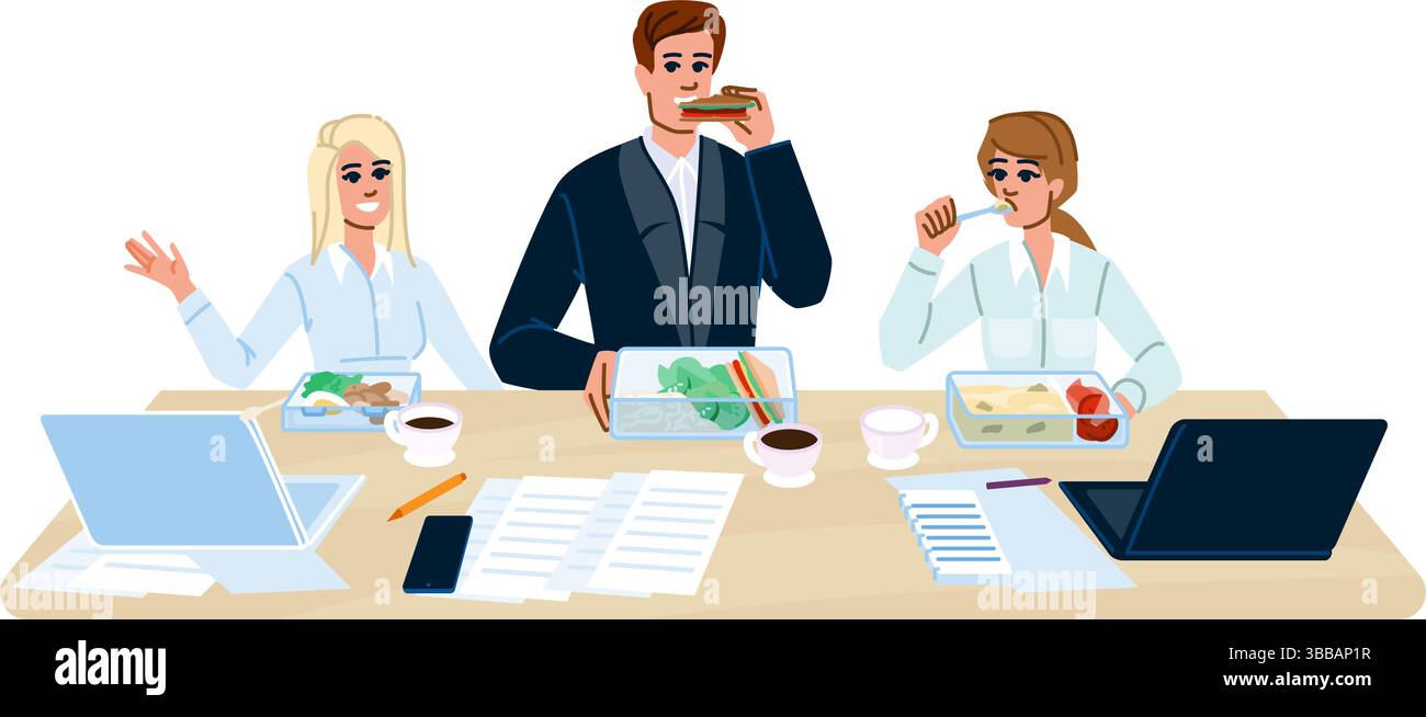 food office lunch colleagues vector Stock Vector Image & Art - Alamy