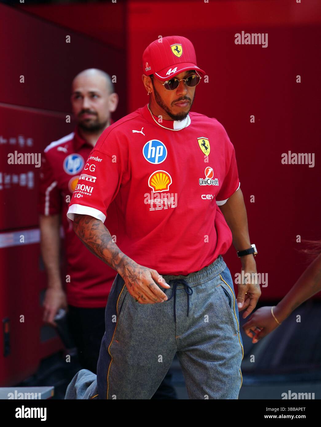 Ferrari driver Lewis Hamilton at the Autodromo Internazionale Enzo e ...