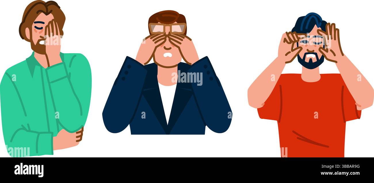sleepy tired man vector Stock Vector Image & Art - Alamy