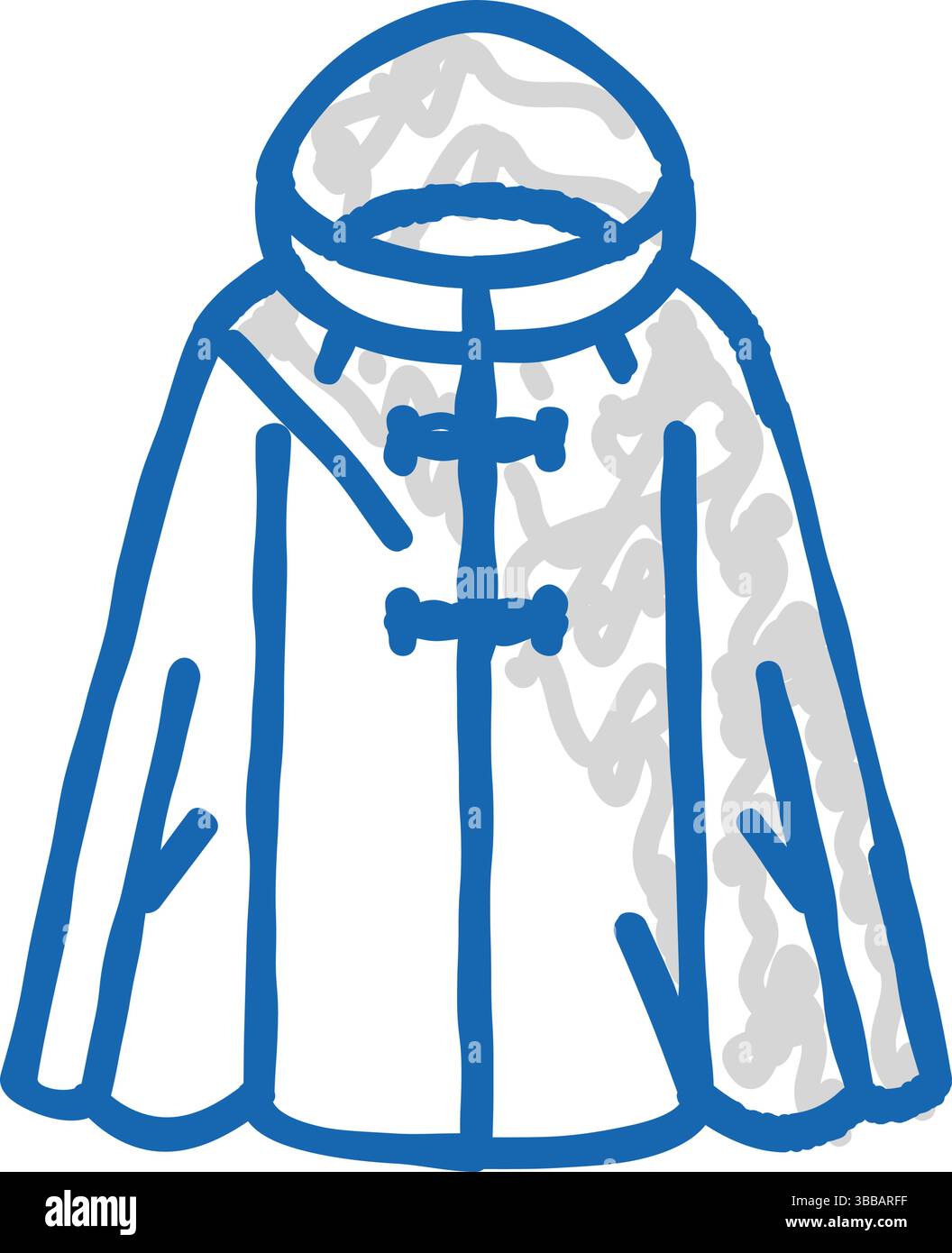cape coat outerwear female icon doodle illustration Stock Vector Image ...