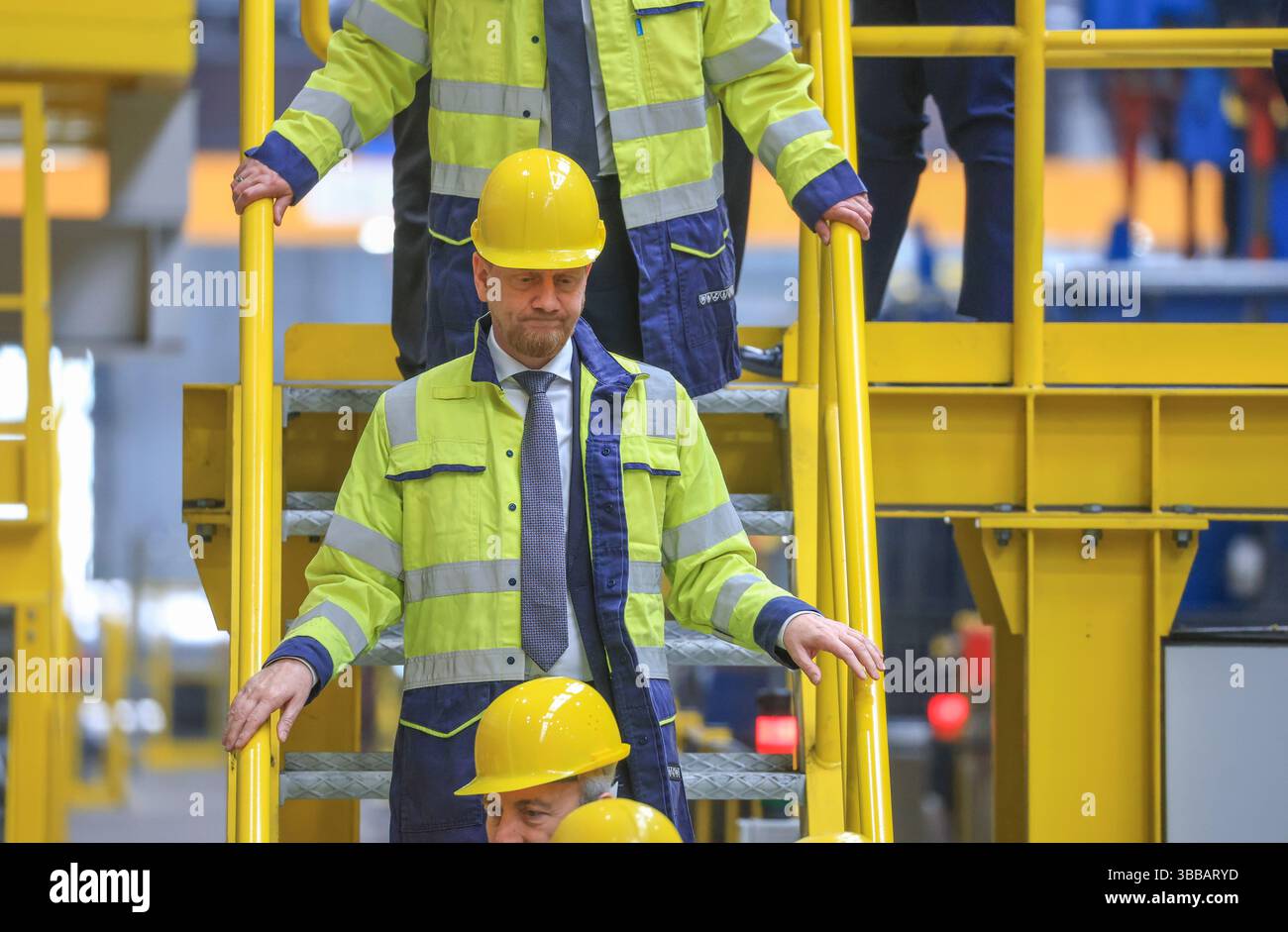 15 May 2025, Saxony, Riesa: Michael Kretschmer (CDU), Minister ...