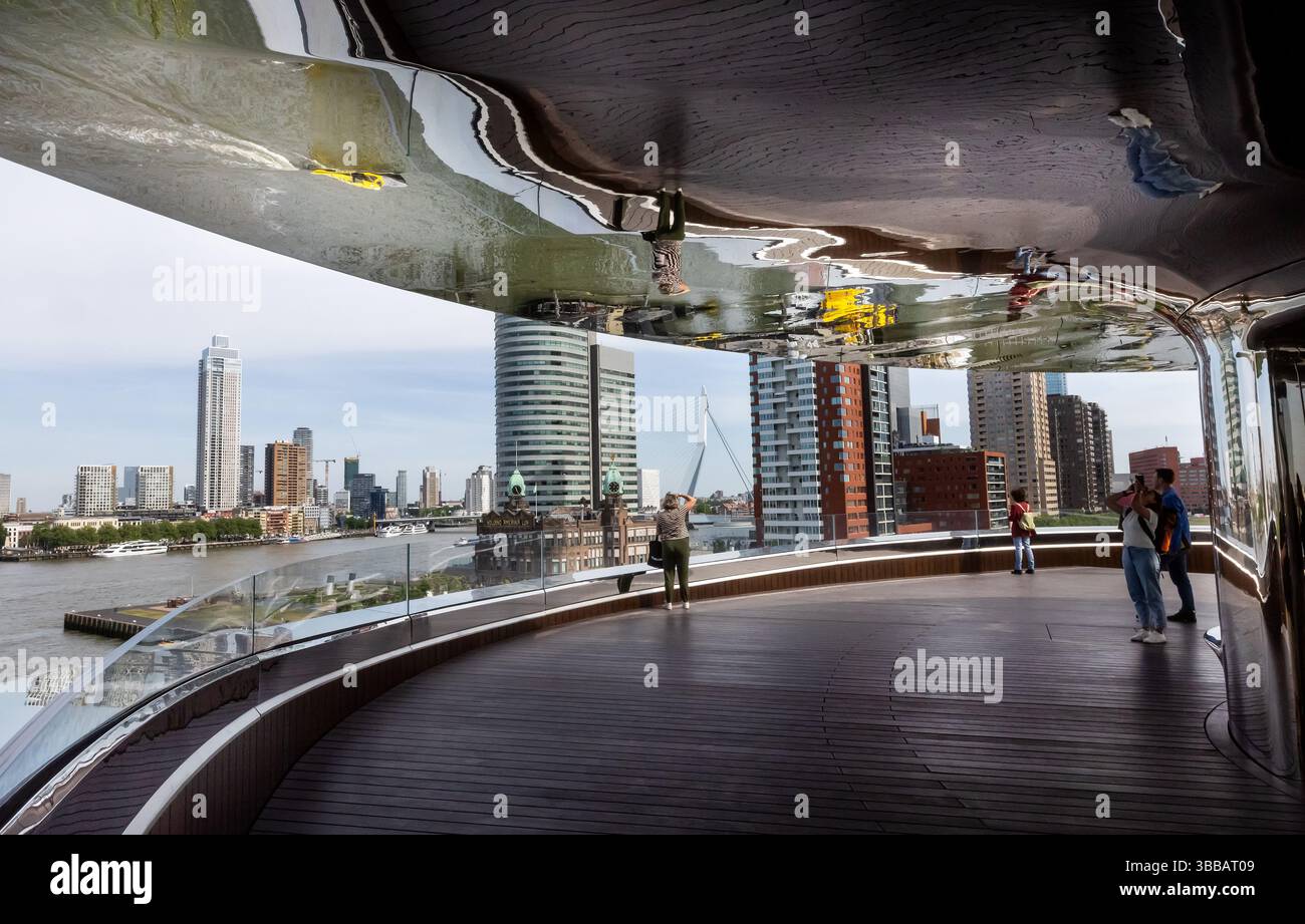 ROTTERDAM - View from the Fenix museum in Rotterdam. Eyecatcher is the ...