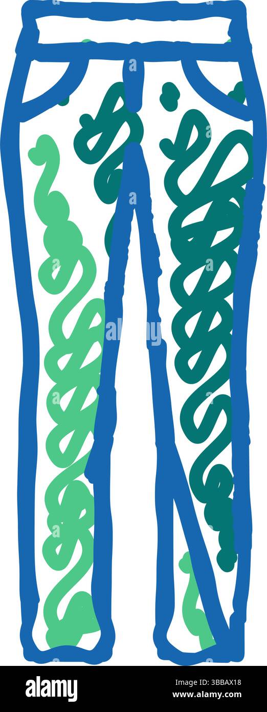 low rise pants apparel icon doodle illustration Stock Vector Image ...