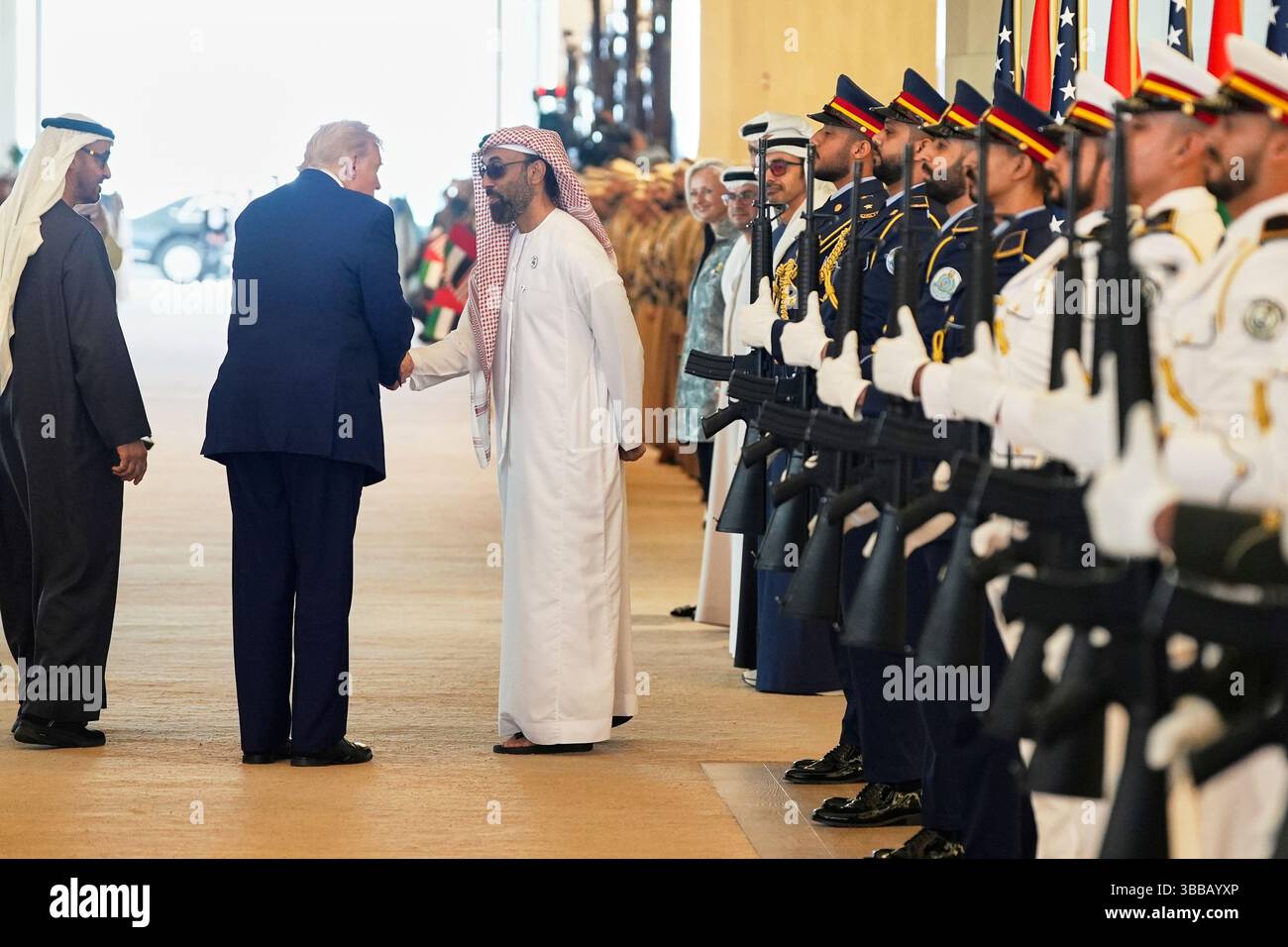 President Donald Trump shakes hands with Tahnoun bin Zayed Al Nahyan ...