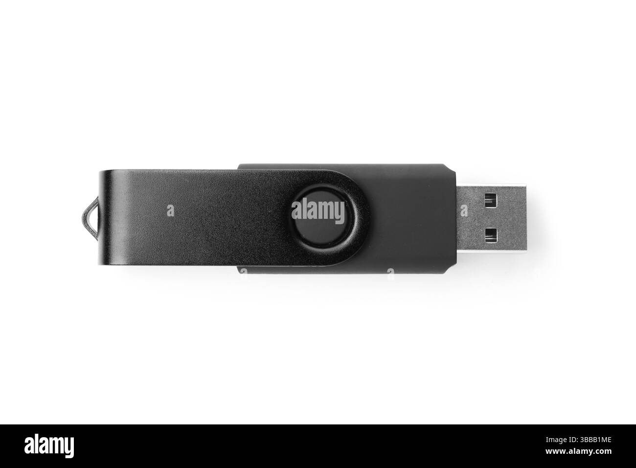 One modern flash drive isolated on white, top view Stock Photo - Alamy