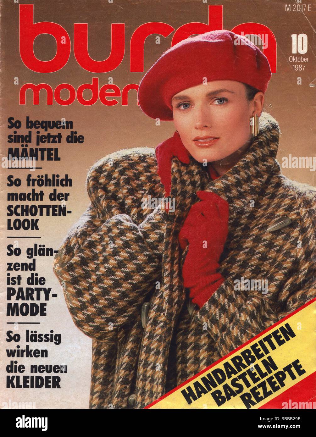 Cover page of German Burda magazine, October 1987 Burda Moden vintage ...