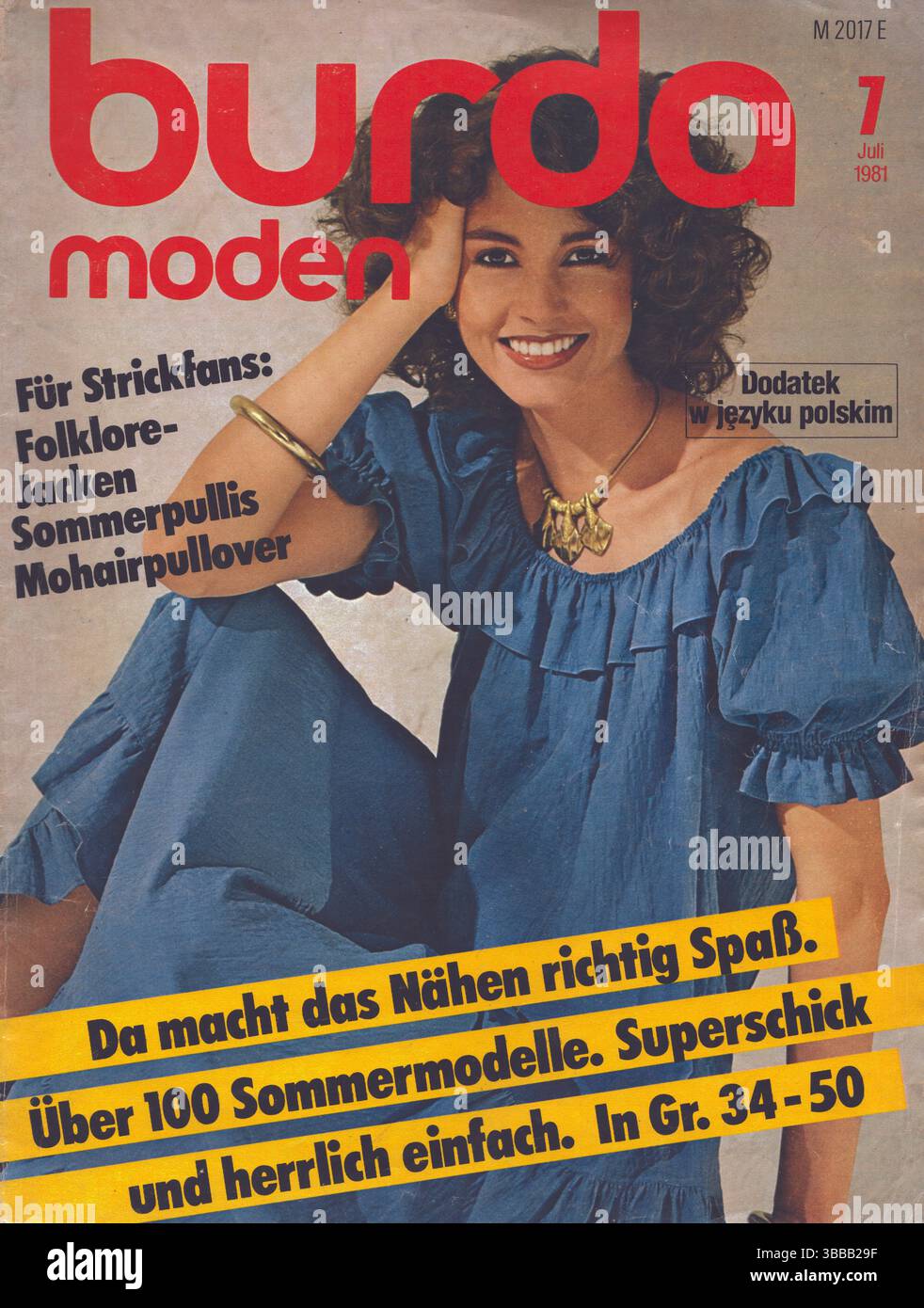 Cover page of German Burda magazine, July 1981, Burda Moden vintage ...