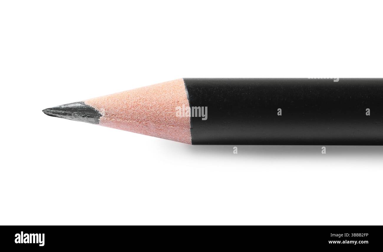 One sharp graphite pencil isolated on white Stock Photo - Alamy