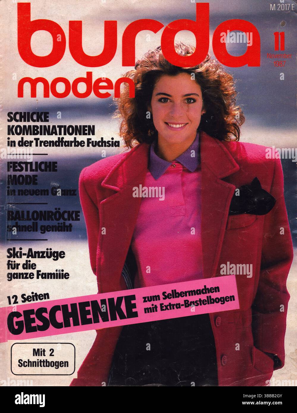 Cover page of German Burda magazine, November 1987, Burda Moden vintage ...