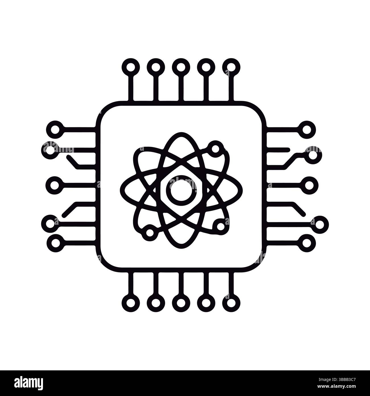 Quantum Chip Symbol. Quantum Computing Circuit. Vector illustration ...