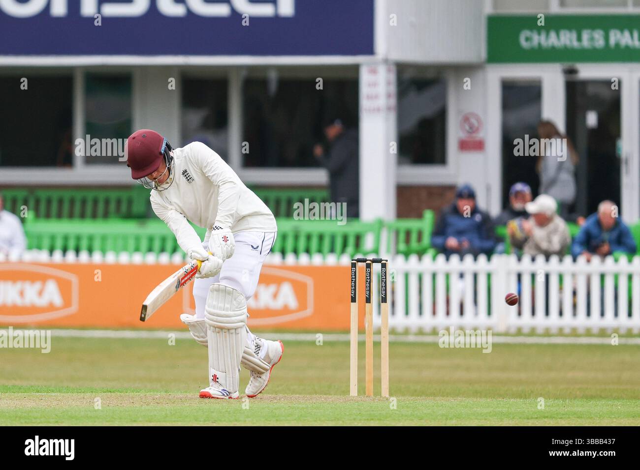 Leicester, UK. 15th May, 2025. #7, Thomas Rew of Somerset in action ...