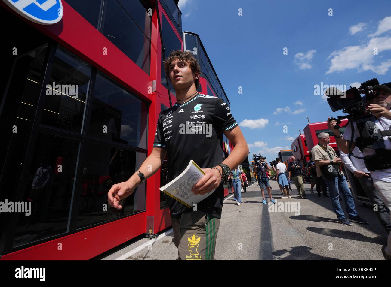 Mercedes driver Andrea Kimi Antonelli of Italy was in the paddock at ...