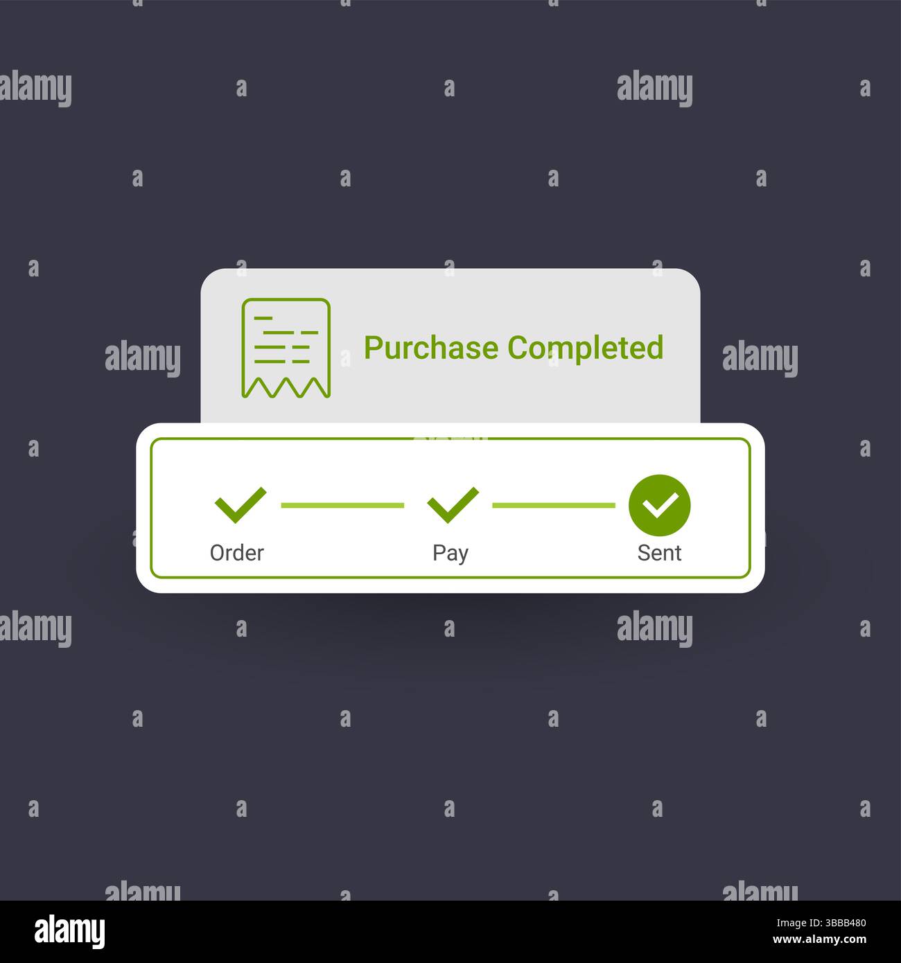 Flat design illustration of an e commerce user interface showing the ...