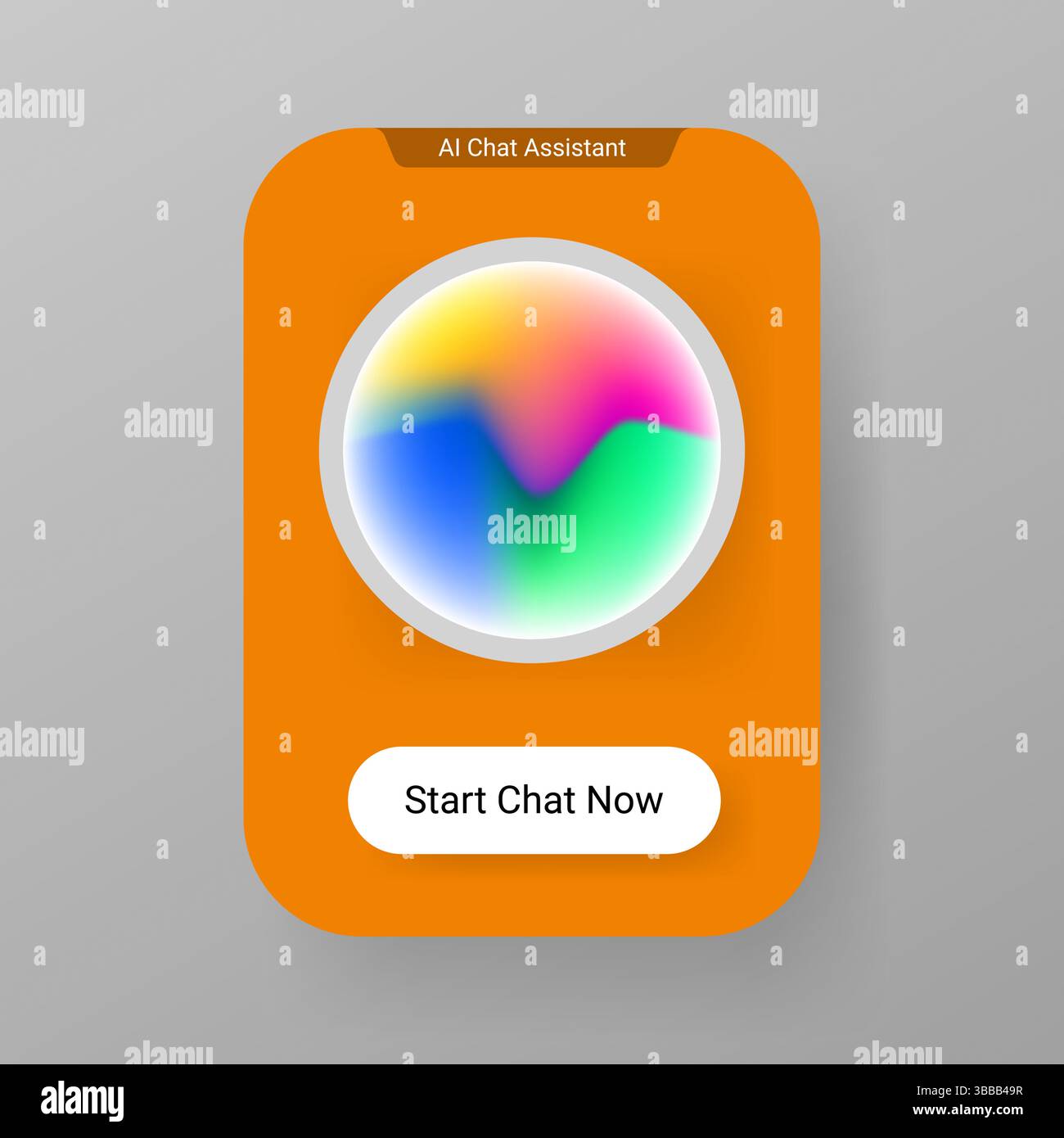 Modern UI template for an AI chat assistant start screen. Features a ...