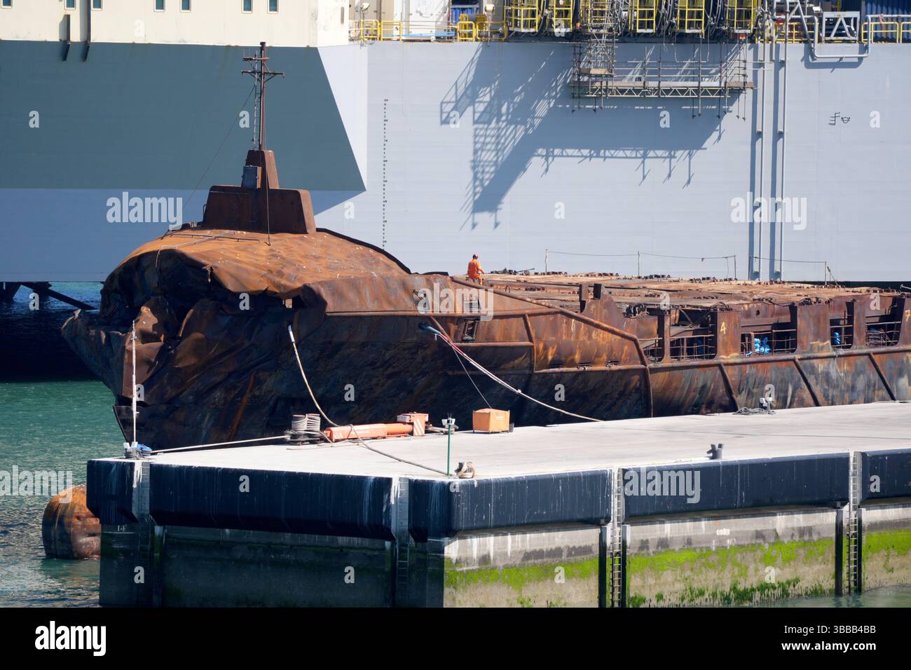 A view of the Portuguese-owned Solong container ship docked in the ...