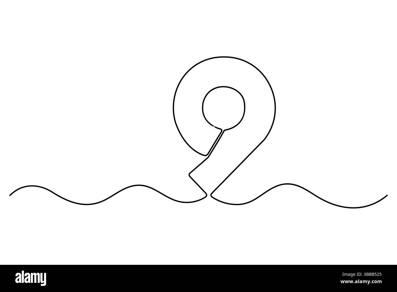 Number nine continuous one line drawing of number 9. editable One line ...