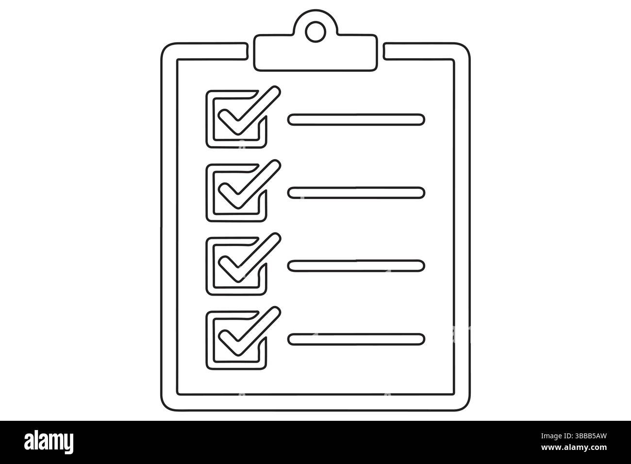 Continues line art illustration of a Checklist Clipboard icon vector ...