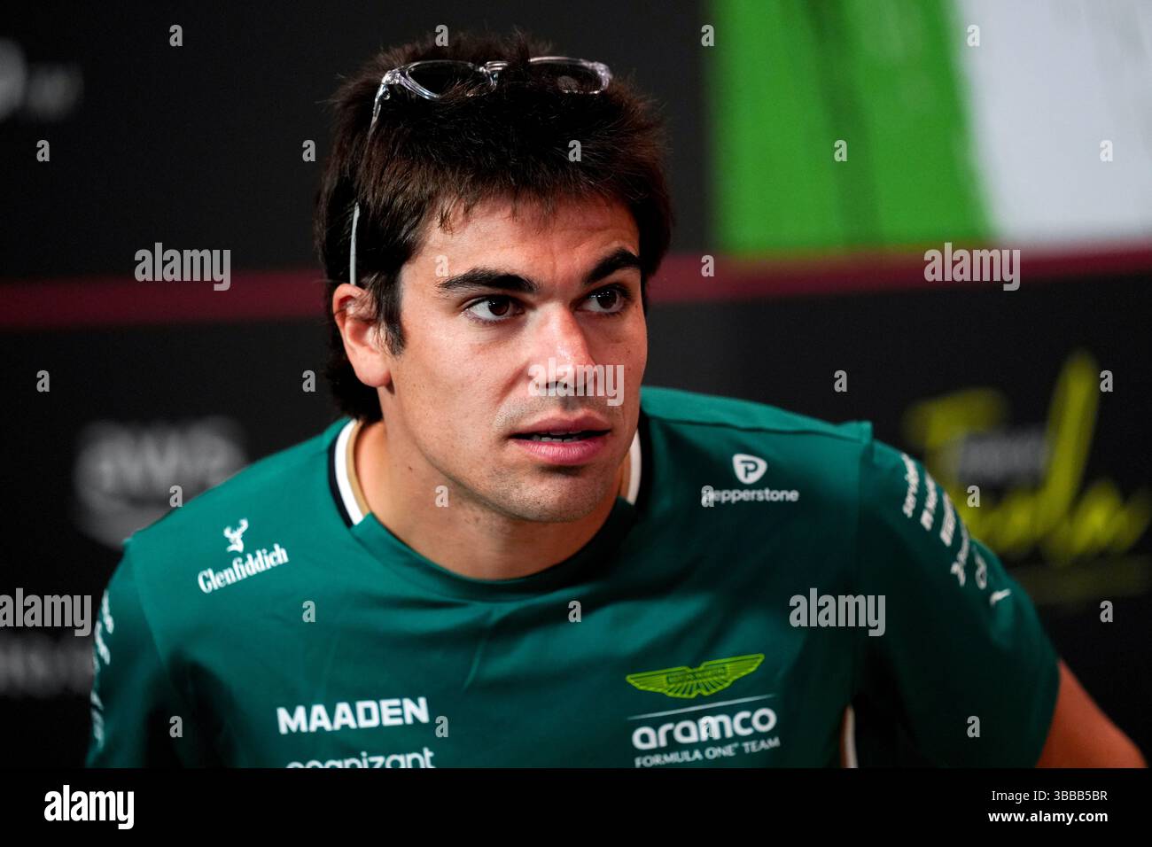 Aston Martin driver Lance Stroll during a press conference at the ...