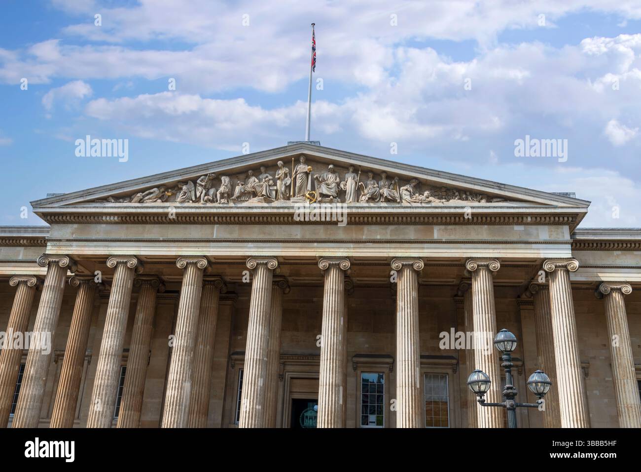 Front Entrance to the British Museum, a public museum dedicated to ...