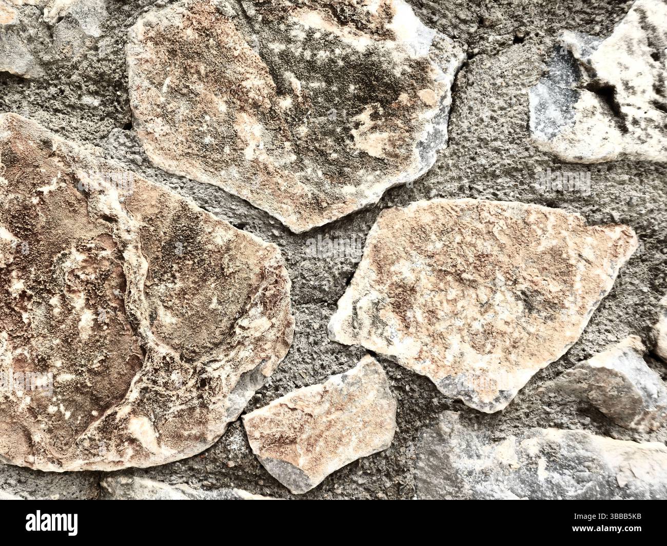 Stone wall texture background with natural masonry and cement joints ...