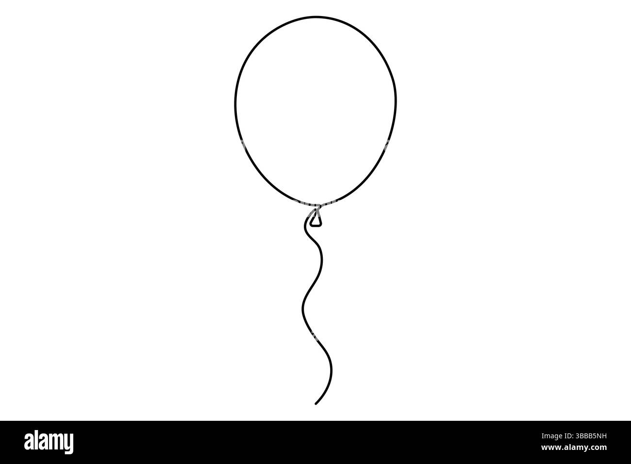 Continuous one line drawing of balloon isolated outline vector ...
