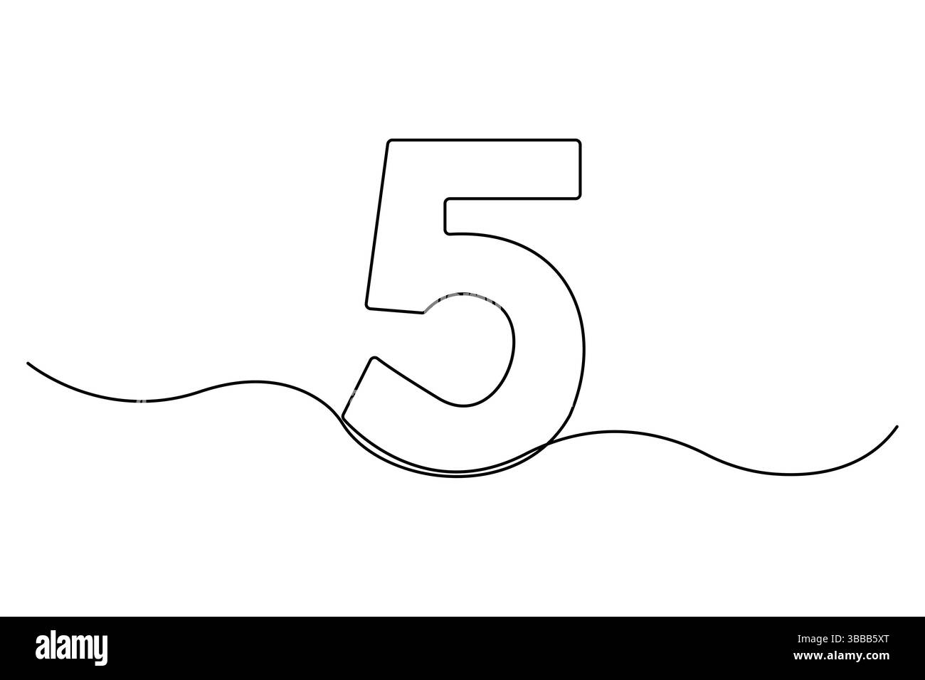 Number six continuous one line drawing of number 6. editable One line ...