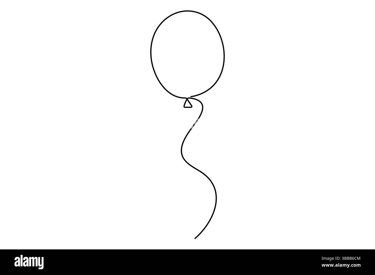 Continuous one line drawing of balloon isolated outline vector ...