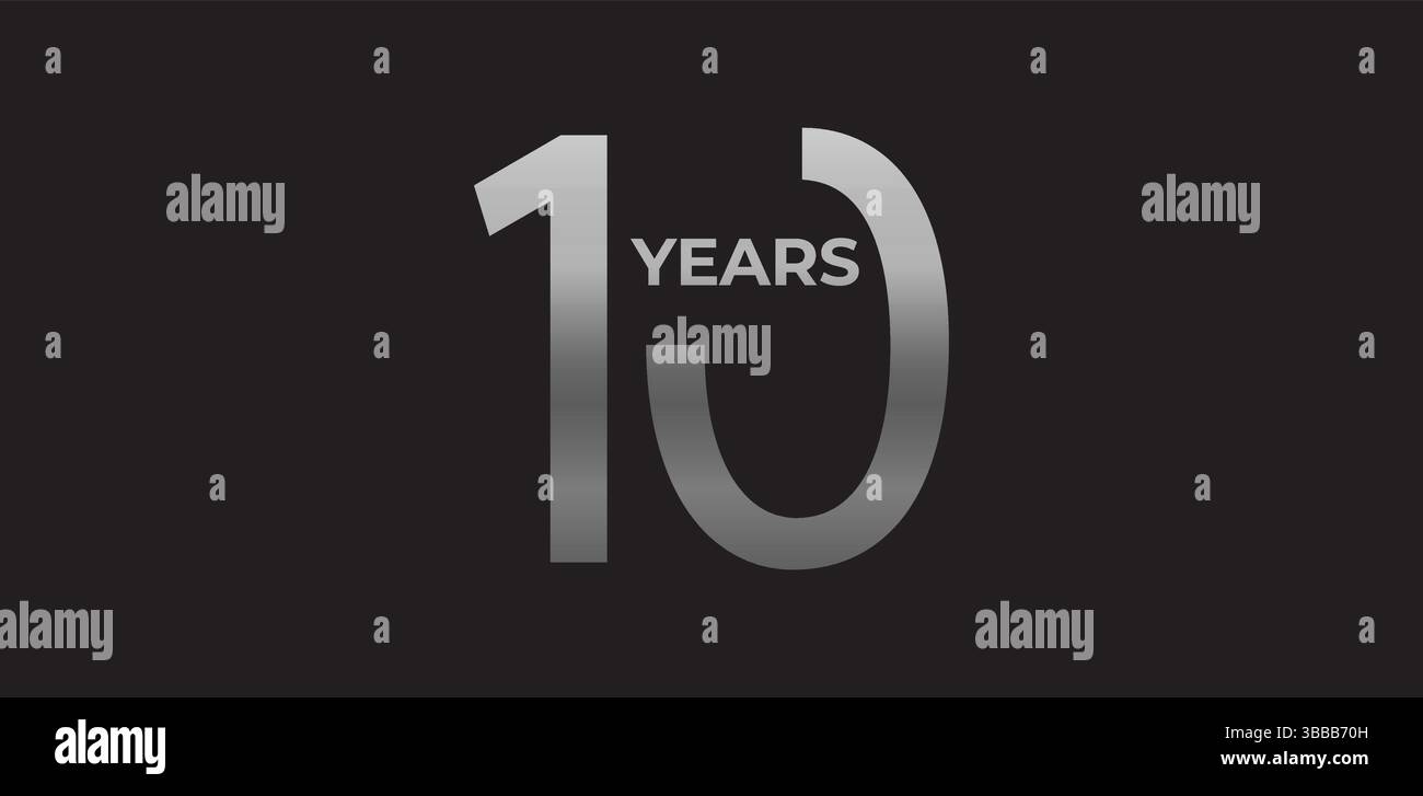 Elegant silver metallic number 10 Stock Vector Images - Alamy