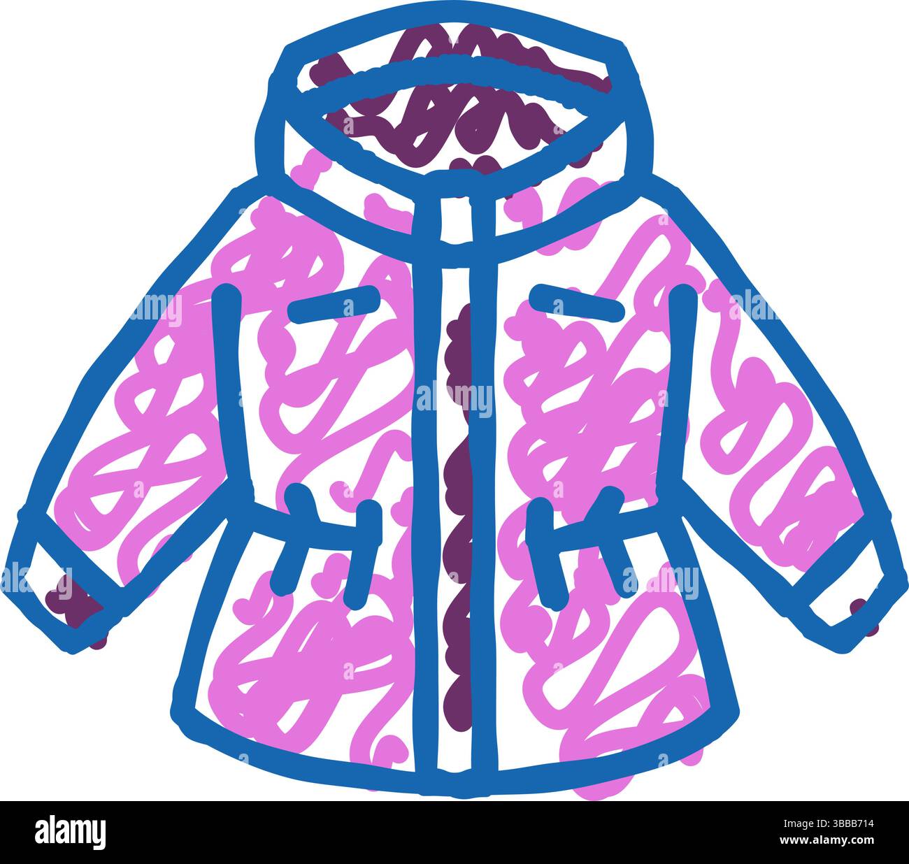 utility jacket girl baby cloth icon doodle illustration Stock Vector ...