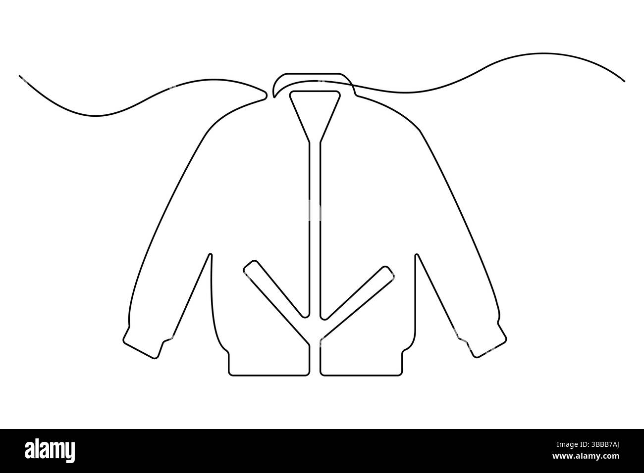 Jacket continuous one line drawing of jacket icon linear design outline vector illustration ...