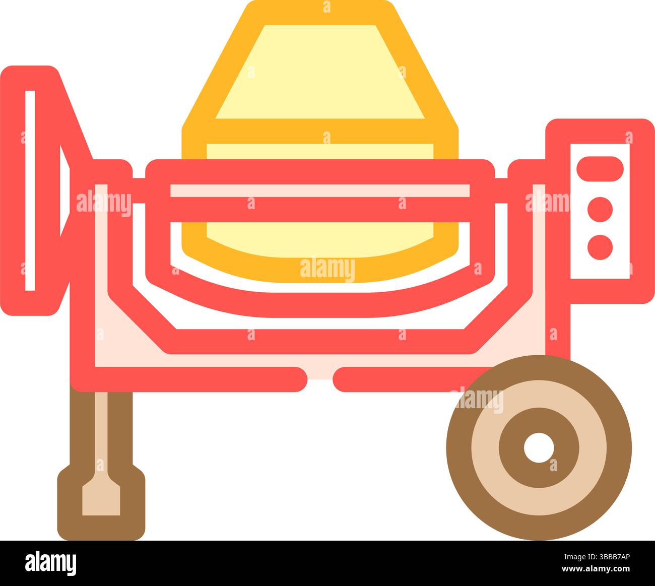 concrete mixer machine cement color icon vector illustration Stock ...